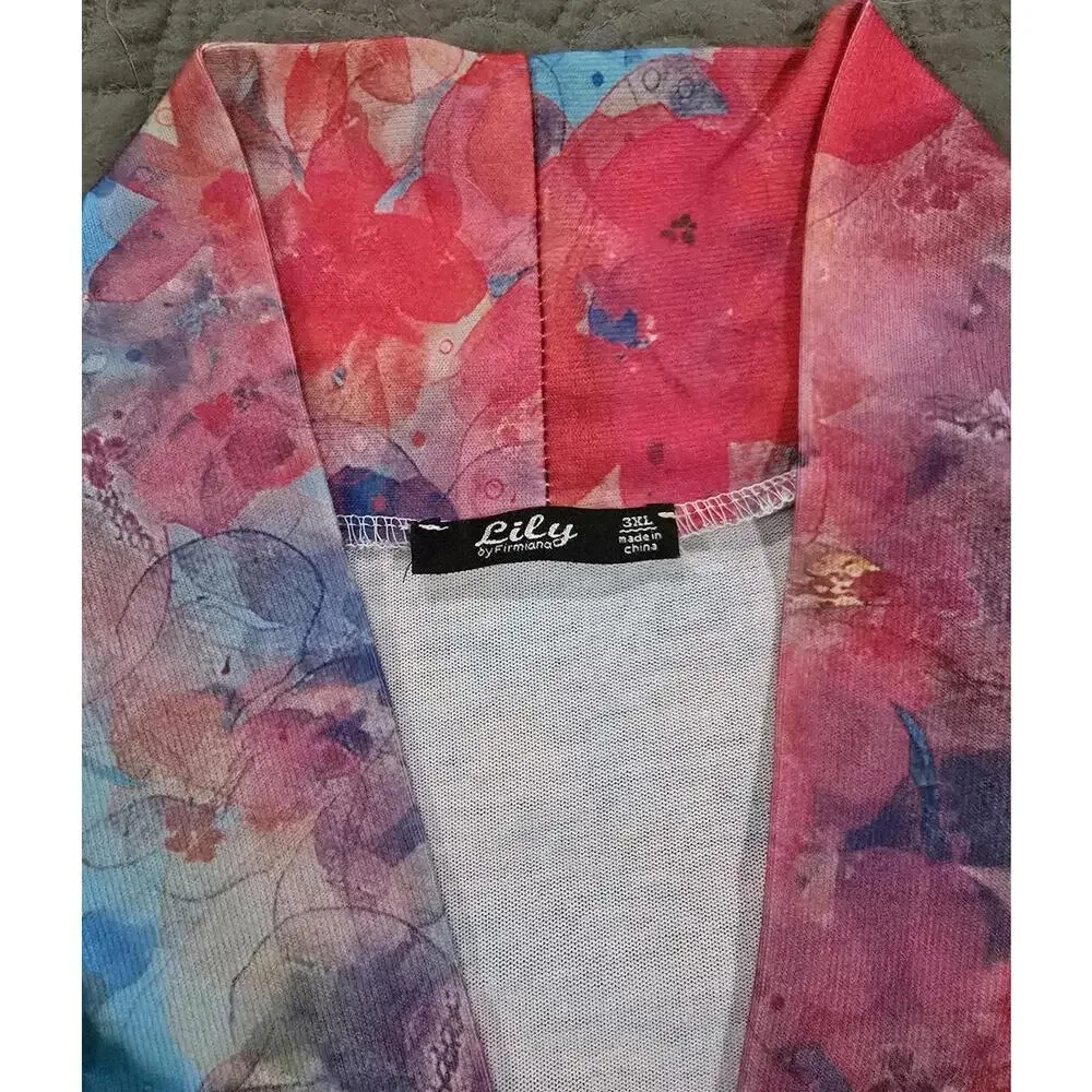 Lily | Other | Lily By Firmania Vibrant Floral Kimono Xxxl | Poshmark